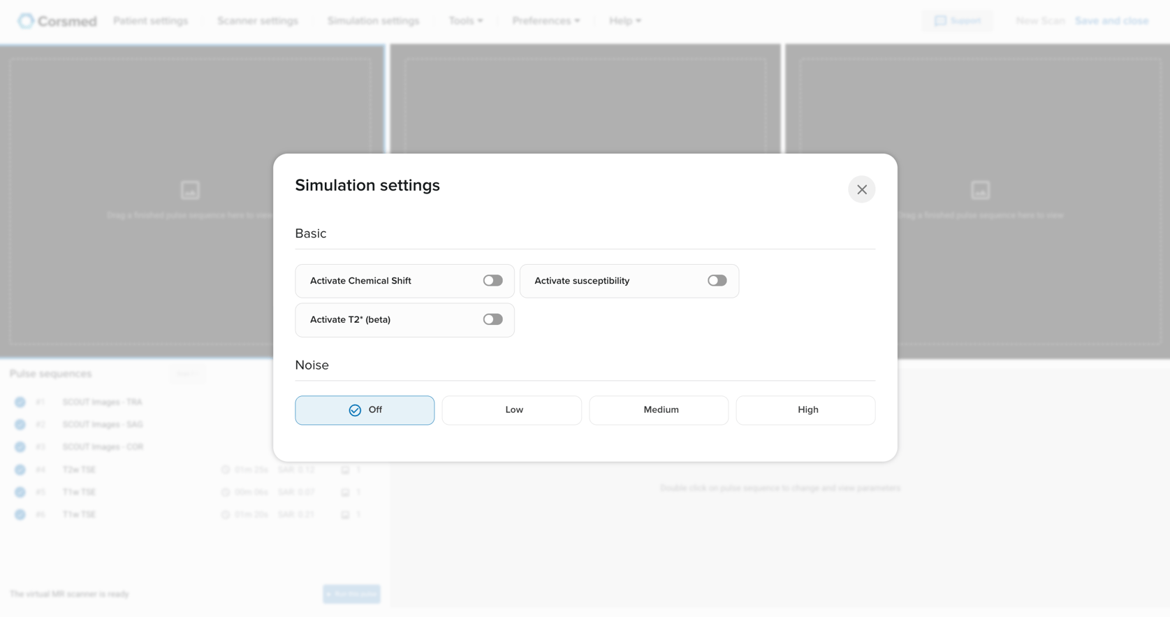 Change Simulation Settings